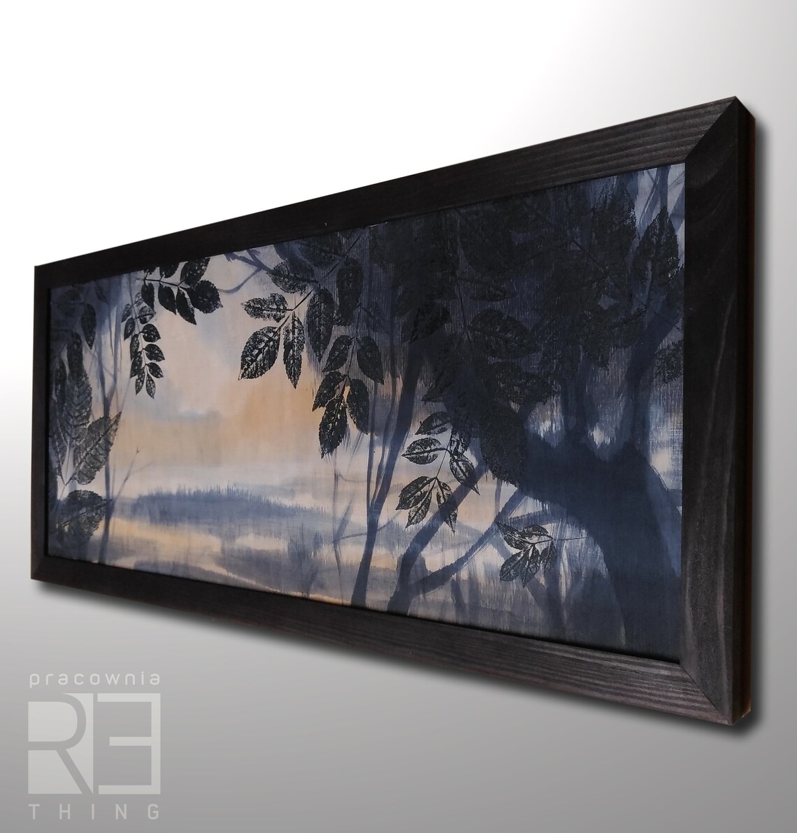 Hand Painted Forest Wall Art. Wooden Wall Decor - Etsy