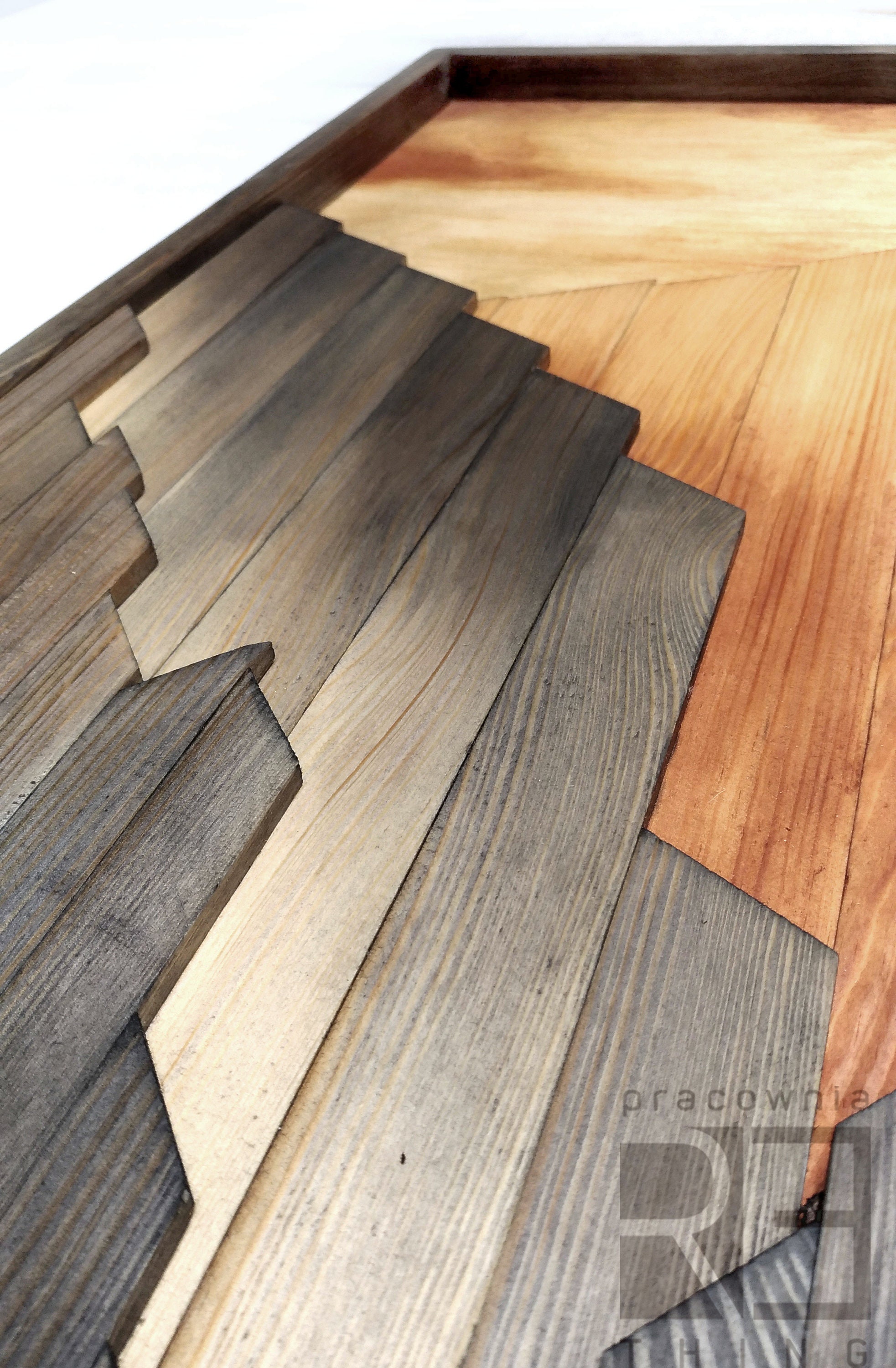 Wooden Mountains Wall Art 3D Wood Mosaic Wood Mountain Wall | Etsy