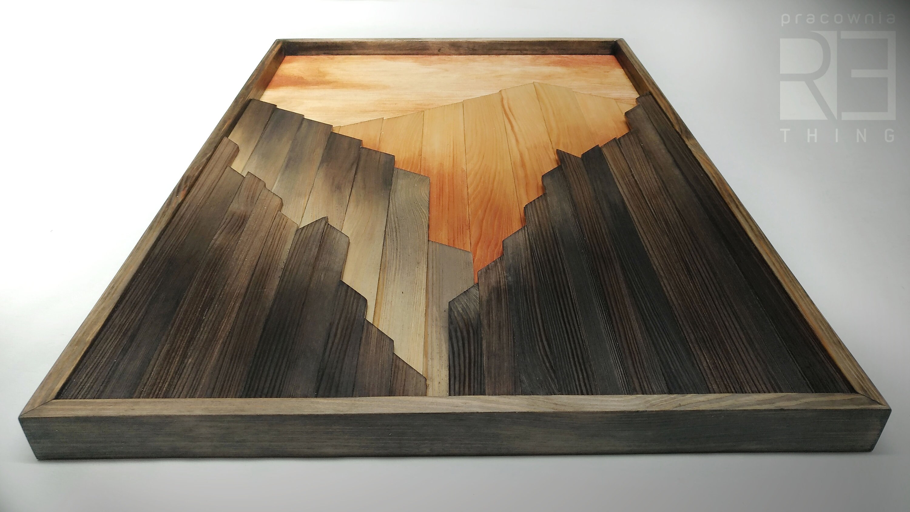 Wooden Mountains Wall Art 3D Wood Mosaic Wood Mountain Wall | Etsy