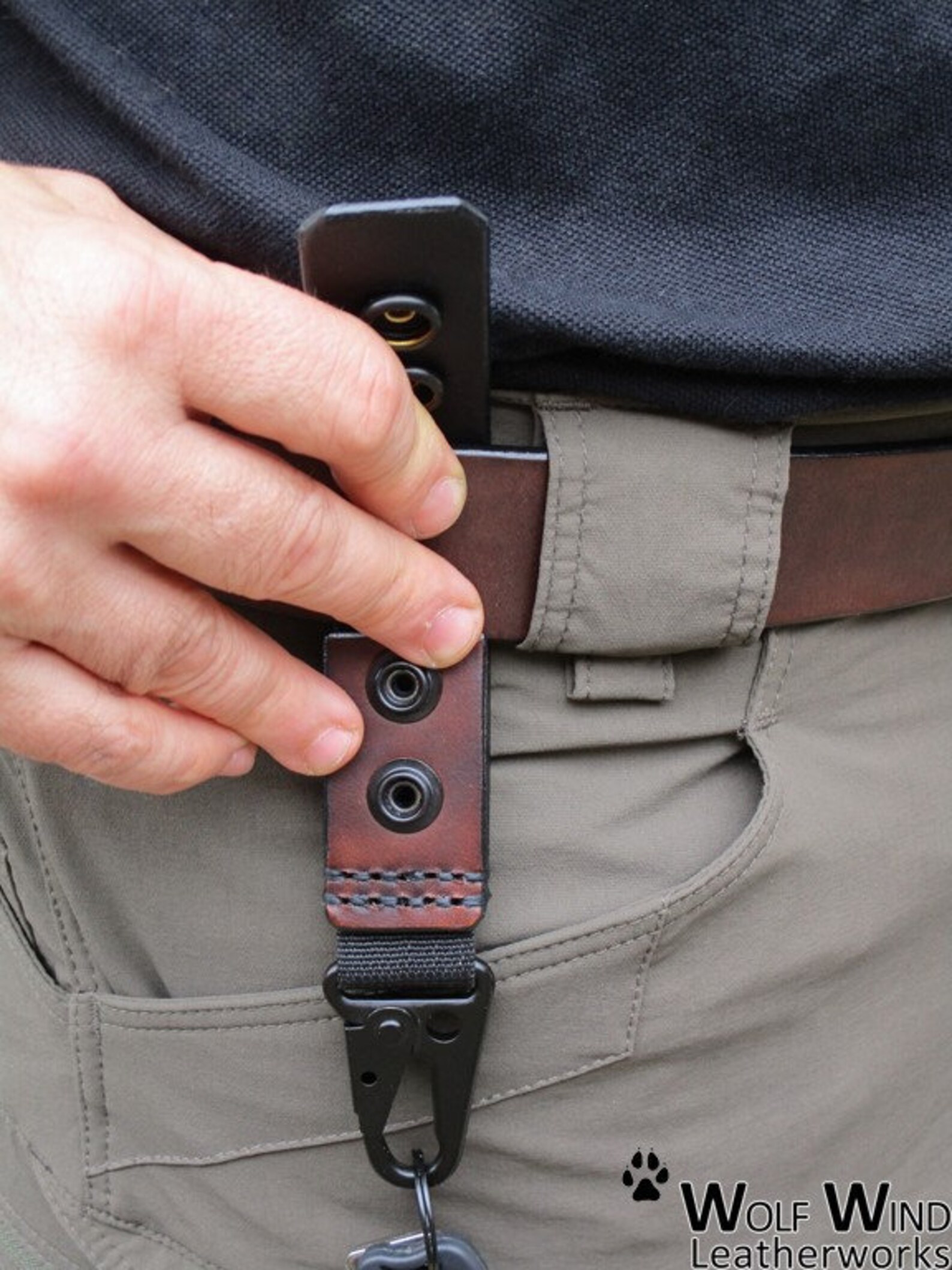 Belt Snap Hook Leather Key Fob Belt Key Ring EDC Gear | Etsy