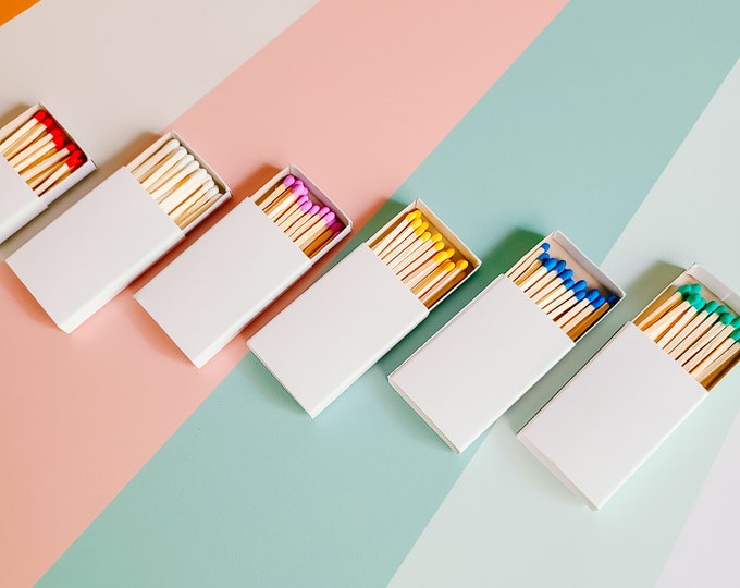 Wooden Matches | Plain White Matchbox With Your Choice of Color | 15 ...
