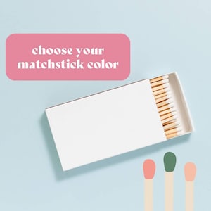 White Matchbox With 4 Inch Wooden Matches Choose Your Matchstick Color ...