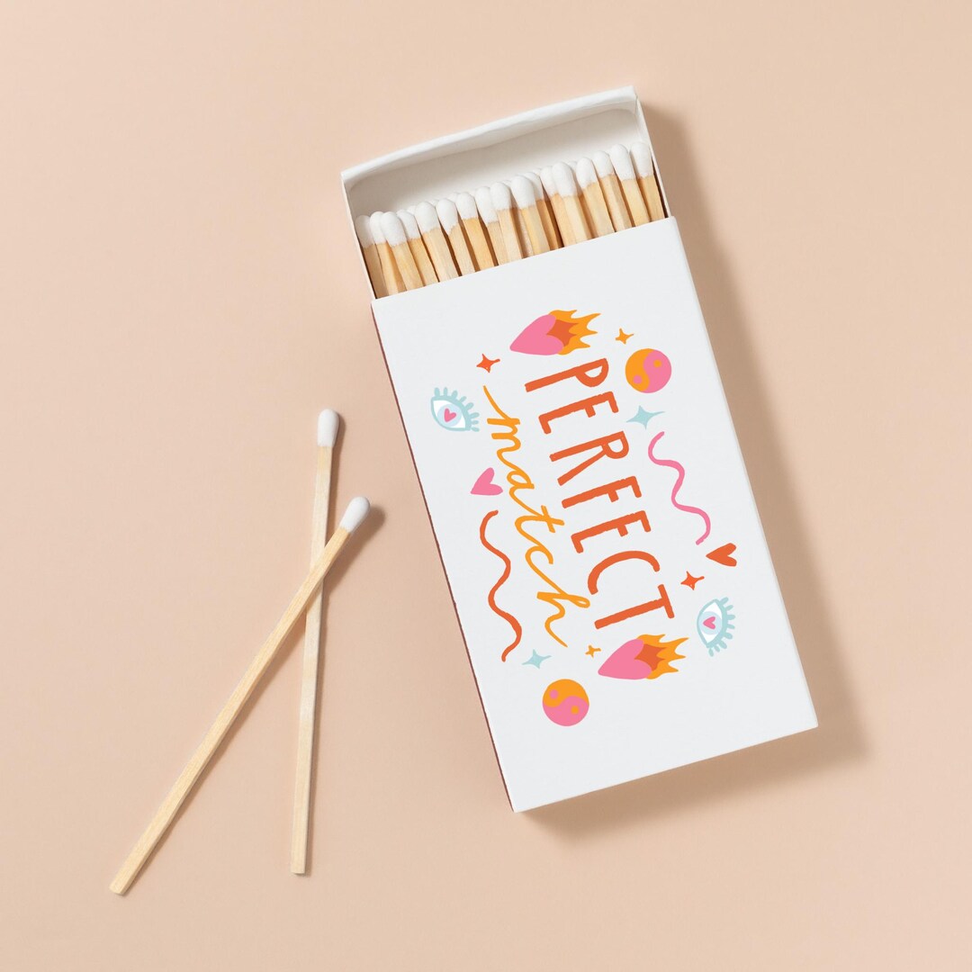 Perfect Match White Matchbox With 4 Inch Wooden Matches Choose Your ...