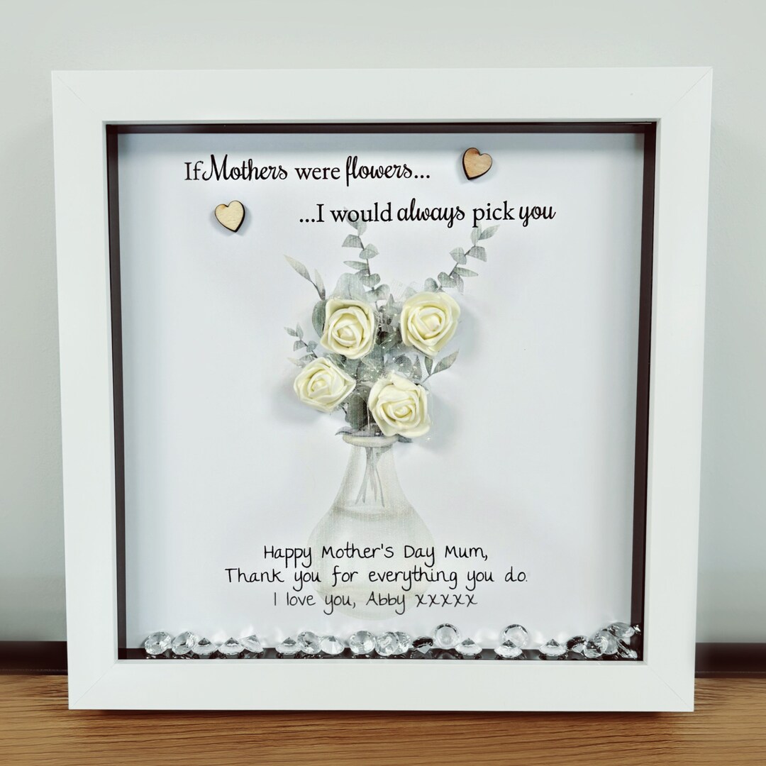 Personalised Mum Flower Quote Frame. Mother Gift Box Frame. - Etsy UK