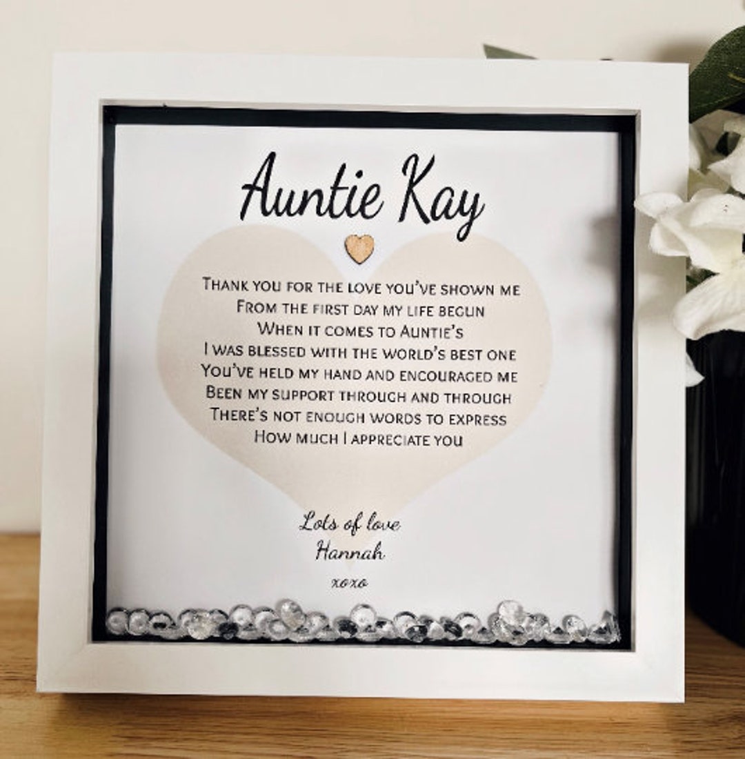 Auntie Personalised Poem Frame. Auntie Gift. Custom Auntie Frame - Etsy