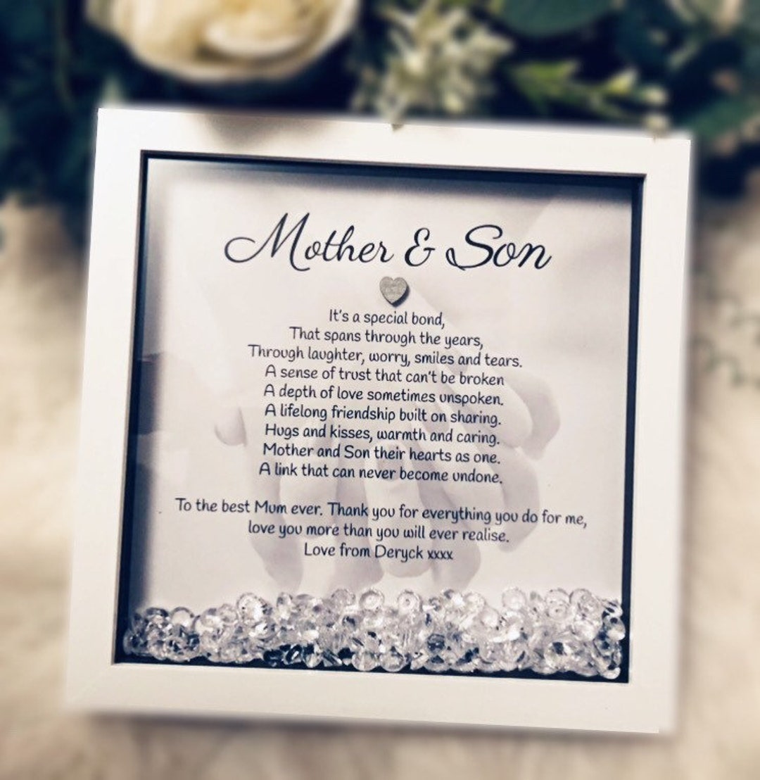 Mother and Son Verse Frame With Personalised Line. Mother Gift. Mum ...
