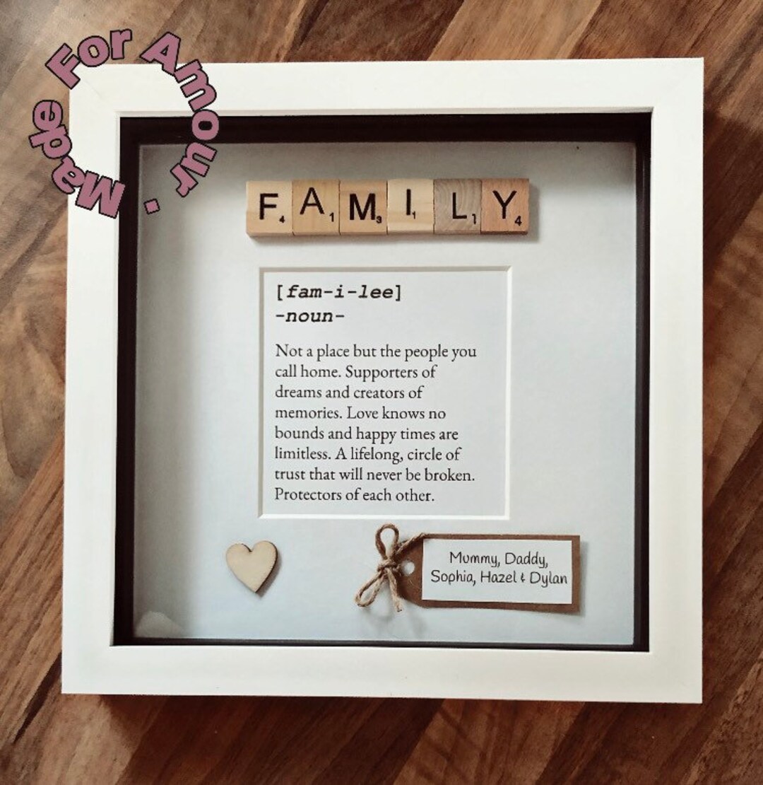 Family Meaning Frame. Personalised Family Frame. Family Gift. - Etsy