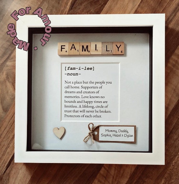 Family Meaning Frame. Personalised Family Frame. Family Gift. | Etsy