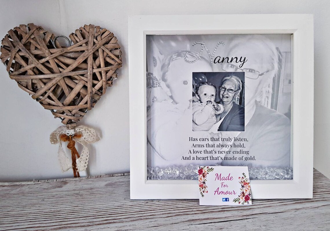 Personalised Nanny Photo Frame With Crystals. Nan Photo Gift. - Etsy UK