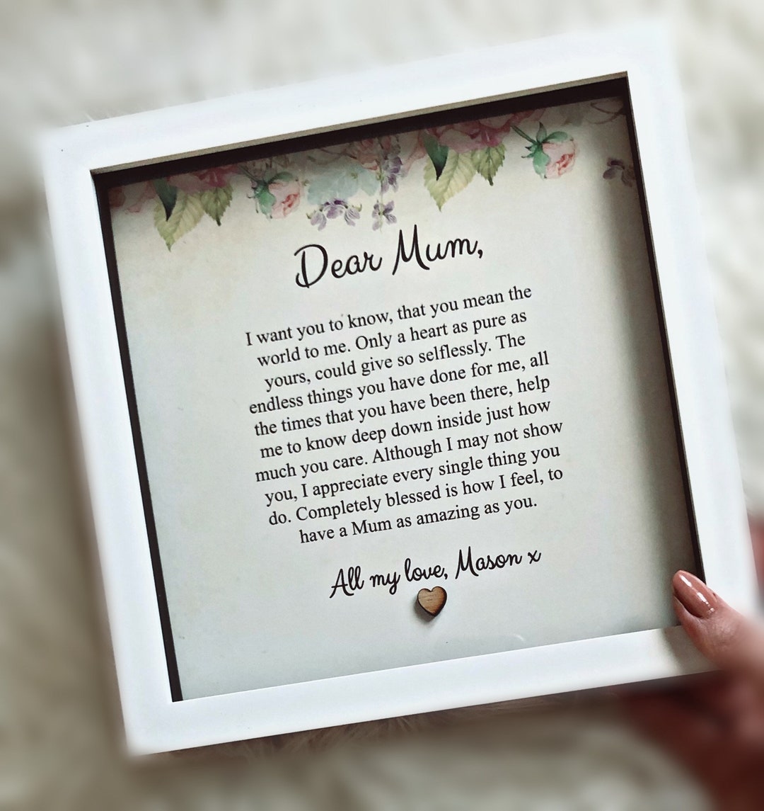 Mum Personalised Poem Frame . Mummy Poem Frame. Personalised Gift for ...