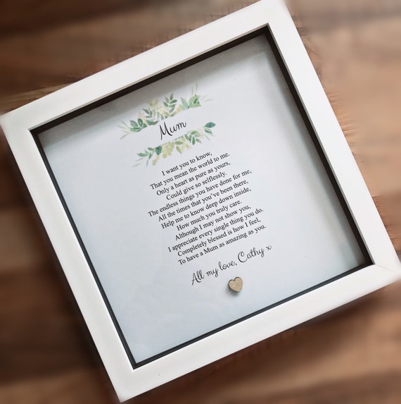 Mum Personalised Poem Frame . Mummy Poem Frame. Personalised - Etsy UK