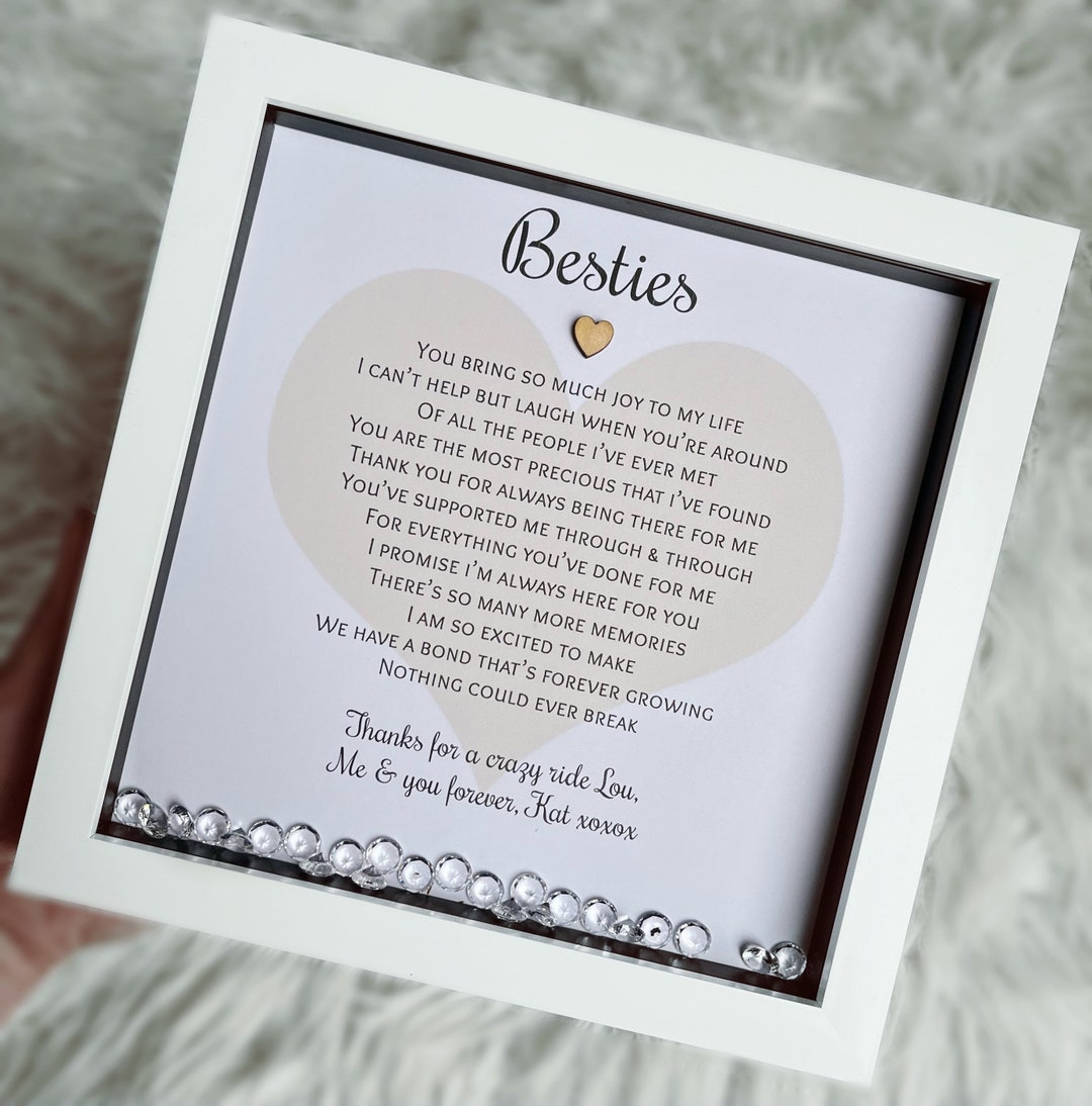 Personalised Besties Poem Frame. Best Friend Gift. Best Friend Birthday ...