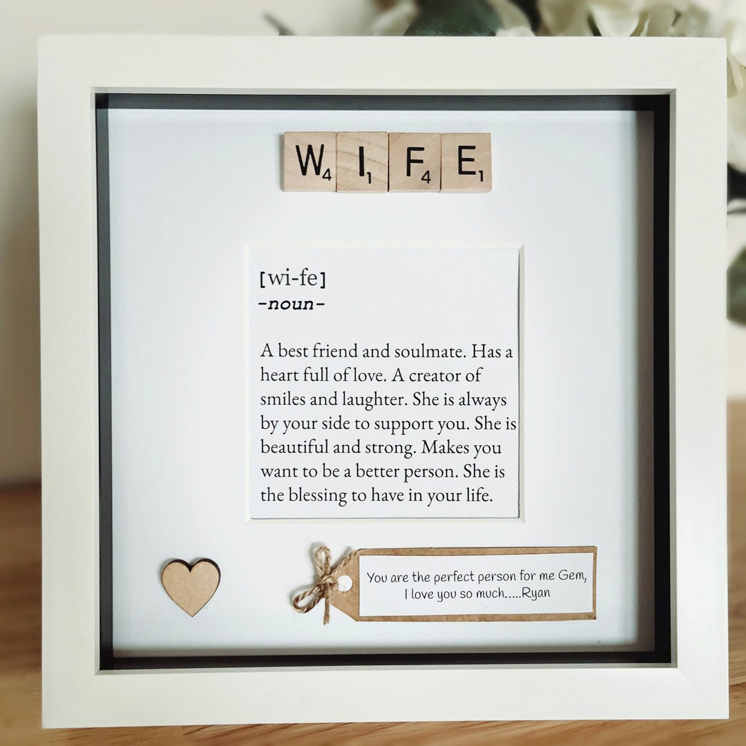 Personalised Wife Meaning Frame. Custom Wife Present. - Etsy