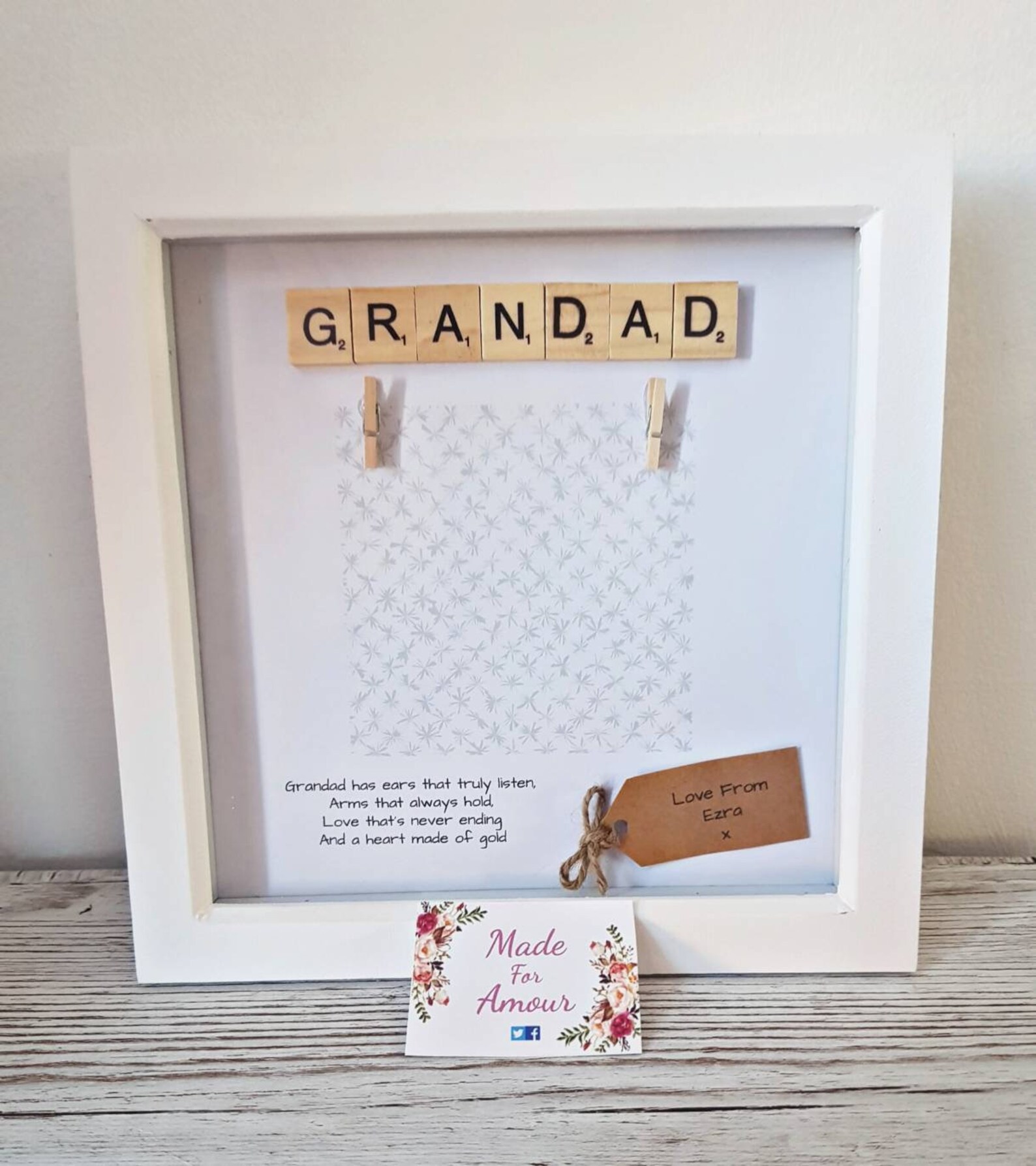 Grandad Personalised Frame. Grandpa Box Frame | Etsy