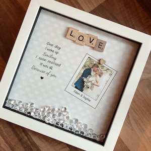 Personalised Love Photo Box Frame. Couple Frame. Valentines Frame ...