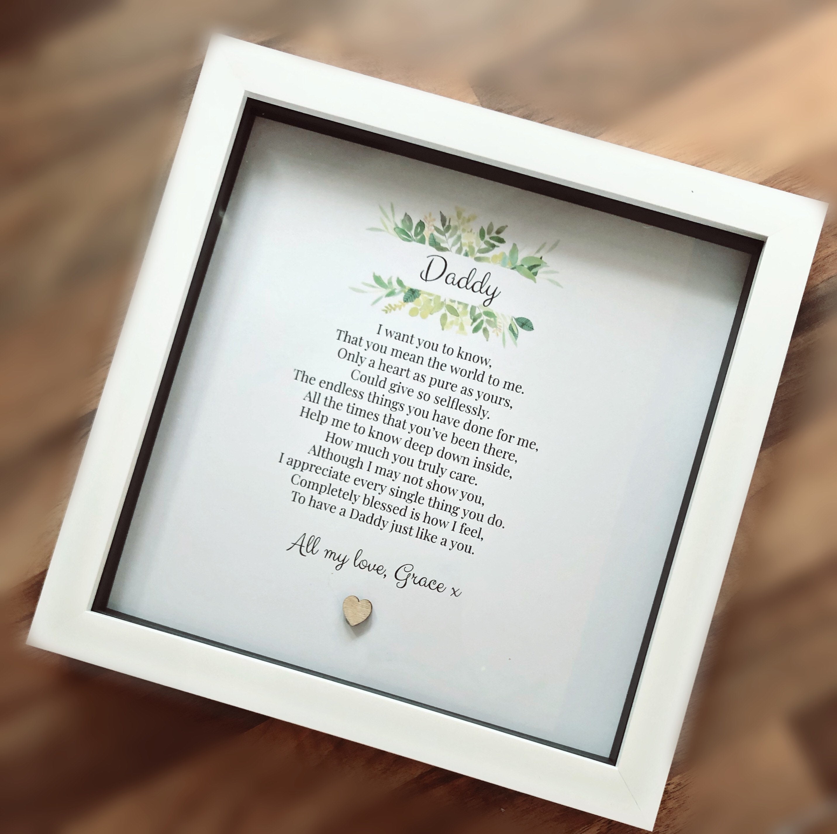 Dad Personalised Poem Frame . Daddy Poem Frame. Personalised - Etsy UK