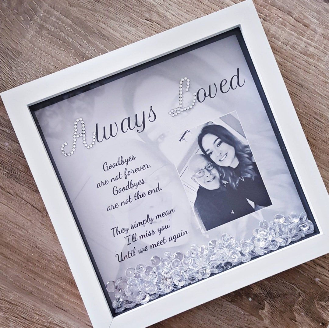 Remembrance Photo Frame. 'always Loved’ , Personalised With Crystals ...