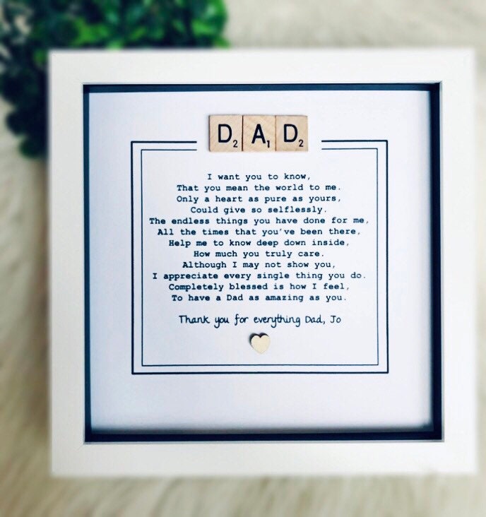 Personalised Dad Poem Frame. Personalised Dad Frame. Father’s Day Gift ...