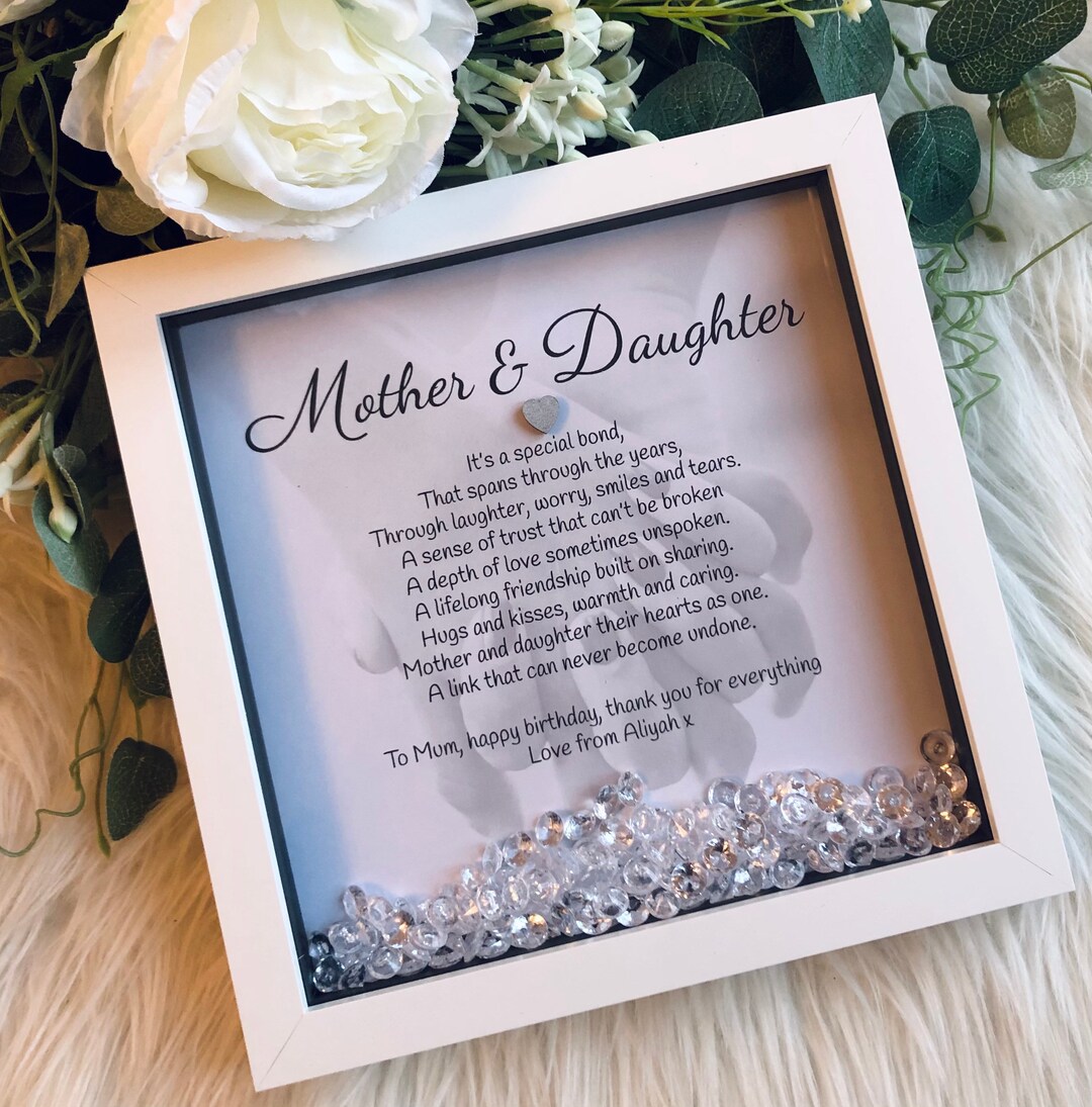 Mother and Daughter Verse Frame With Personalised Line - Etsy UK