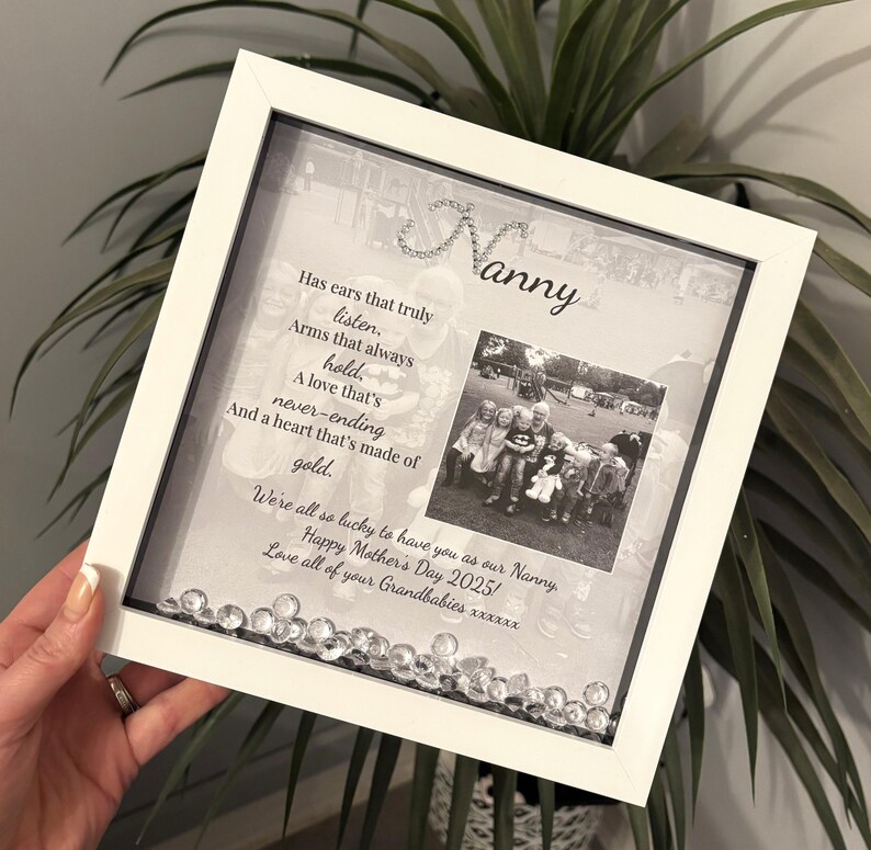 Personalised Nanny Frame. Custom Grandma Gift. Nana Birthday Present ...