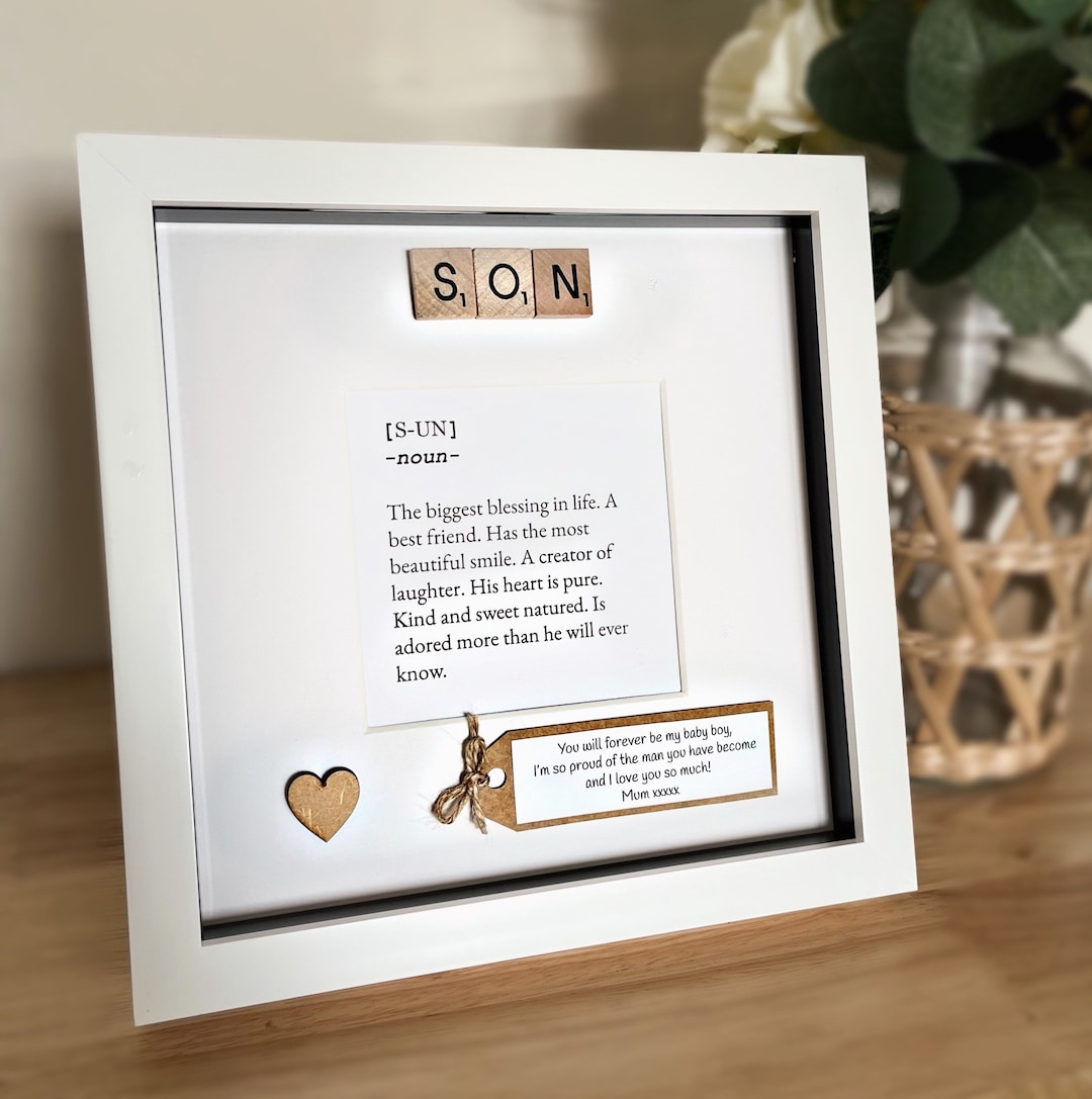 Personalised Son Meaning Frame. Personalised Message. Son Gift. - Etsy UK