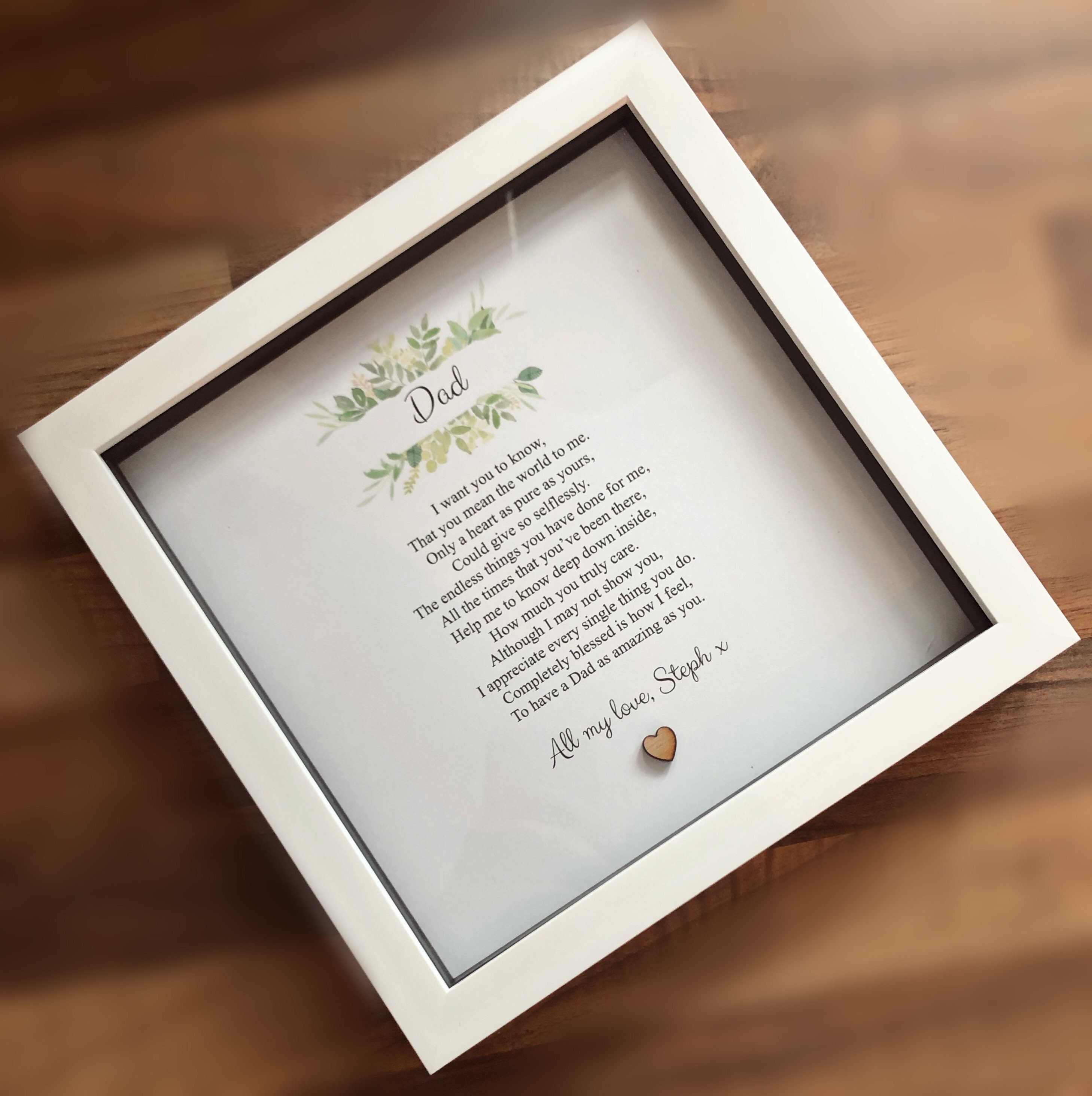 Dad Personalised Poem Frame . Daddy Poem Frame. Personalised - Etsy UK