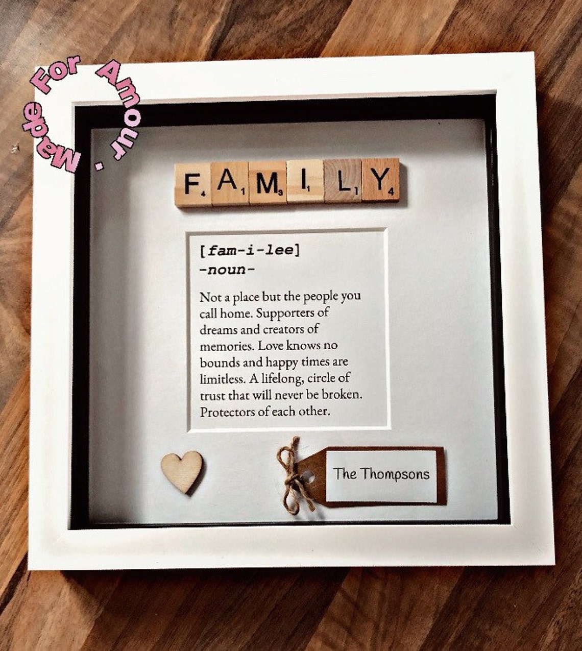 Family Meaning Frame. Personalised Family Frame. Family Gift. | Etsy
