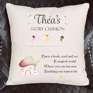 Childrens Story Book Cushion. Personalised Kids Pocket Cushion. Story ...
