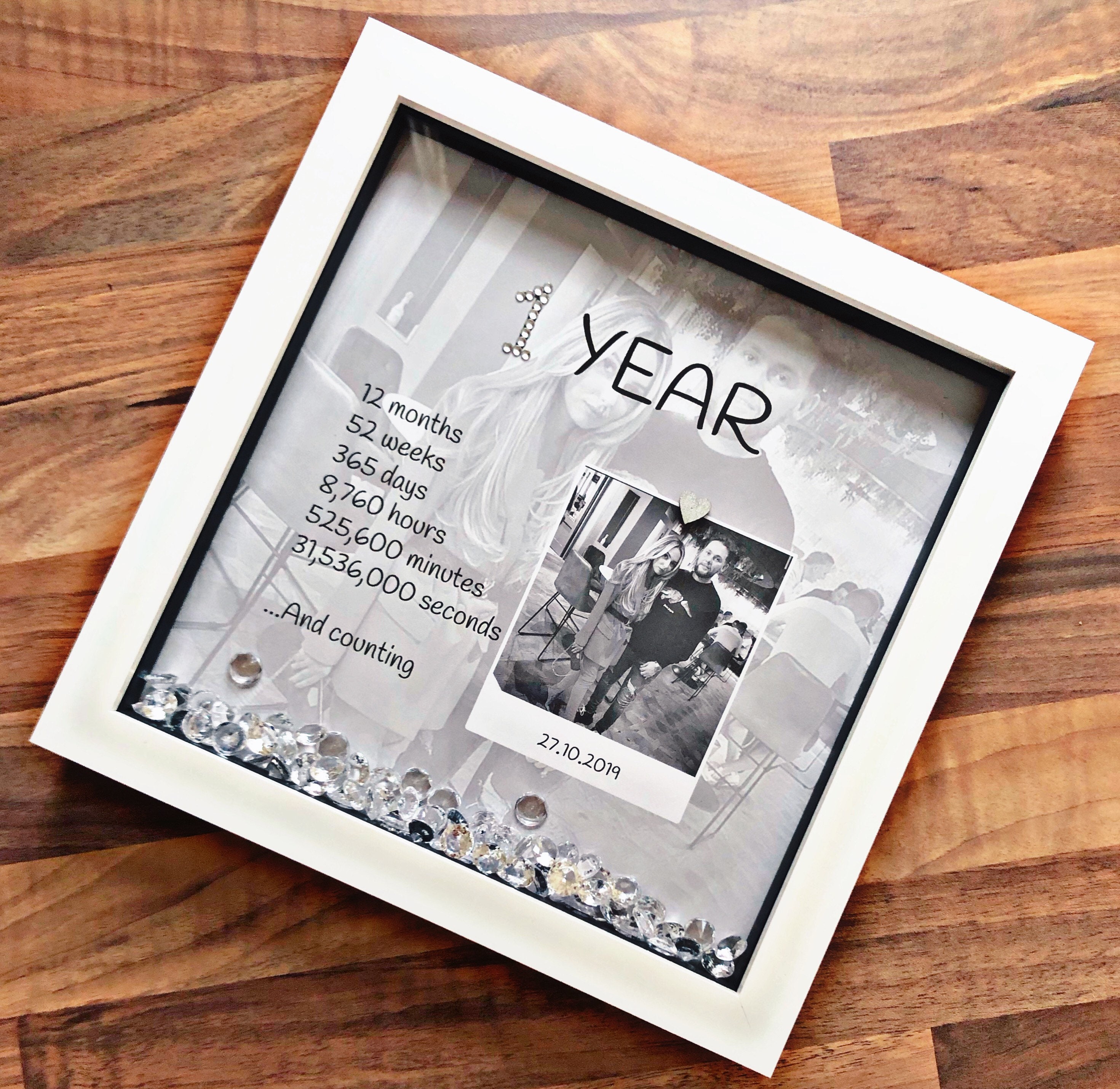 Personalised First Anniversary Frame. 1 Year Anniversary Gift. - Etsy UK
