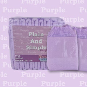 4 Packs (40) M - XL Plain and Simple Purple 6000ml, Adult Diaper NAPPY ...
