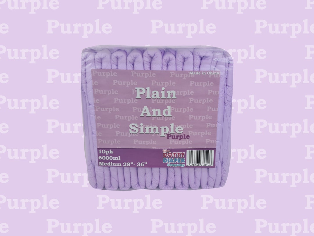 4 Packs (40) M - XL Plain and Simple Purple 6000ml, Adult Diaper NAPPY ...