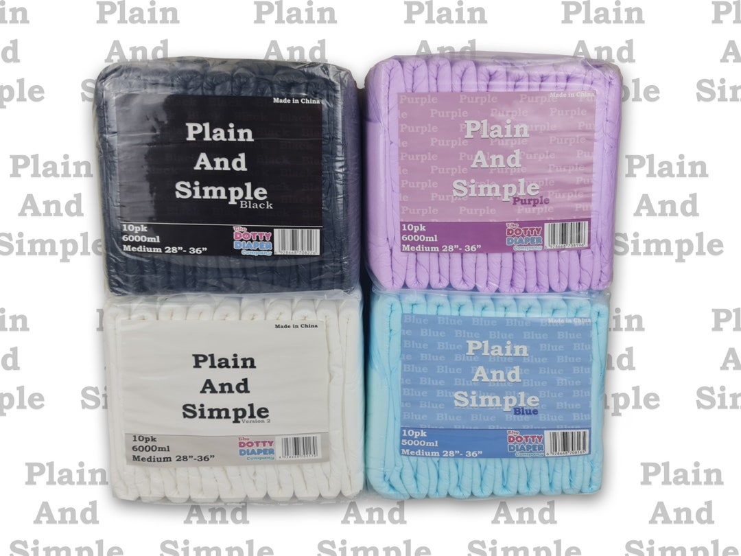 M - XL 4 Single Diapers Dotty Plain and Simple Range - Etsy