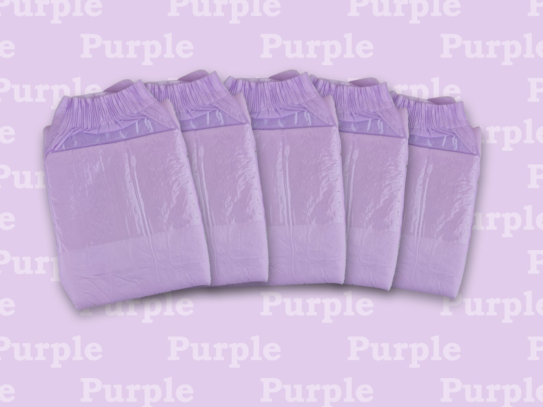 M - XL 5 Pack Plain and Simple Purple 6000ml, Adult Diaper NAPPY ...