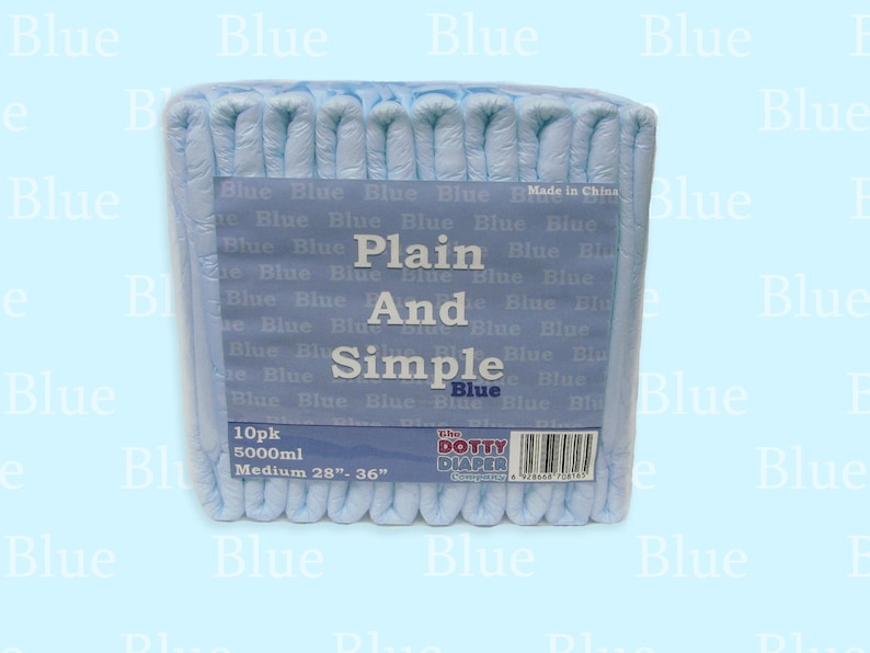 M - XL 5 Pack Plain and Simple Blue 6000ml, Adult Diaper NAPPY ...