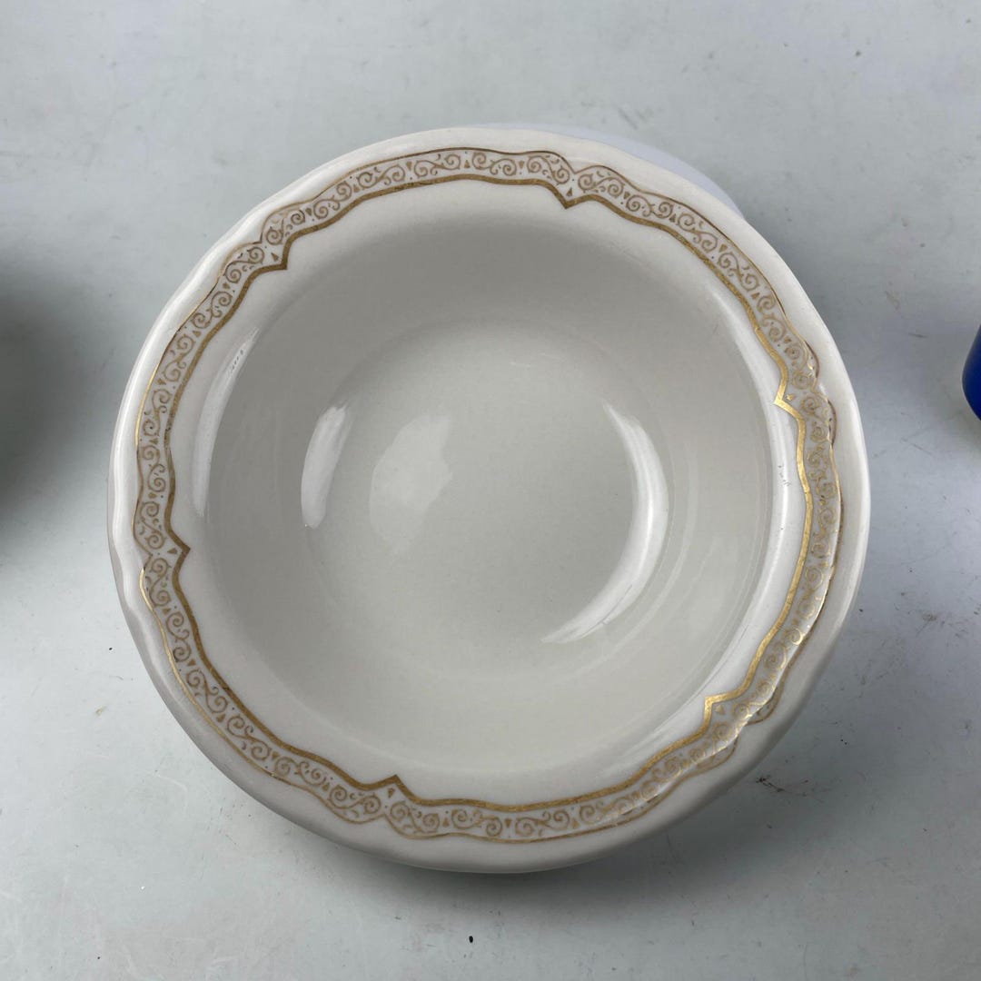 Vintage Shenango China Restaurant Gold Scroll Trimmed 6-1/4” Bowl HTF ...