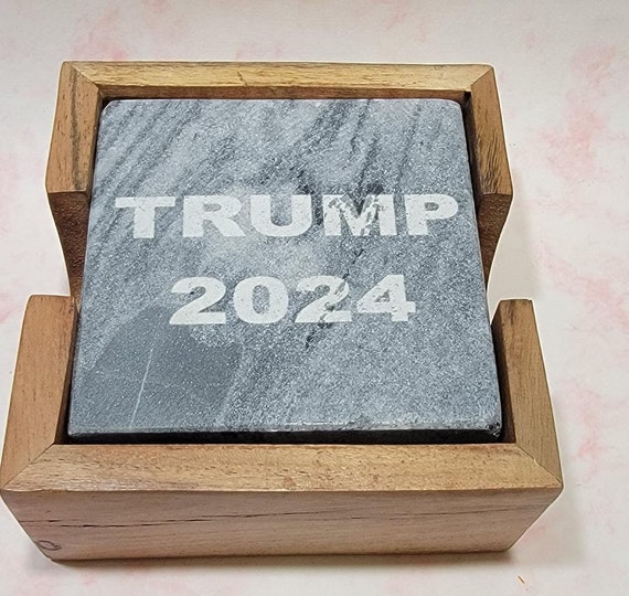 Trump 2024 Marble and Wood 4 Coaster Set Marble Coasters Dark - Etsy