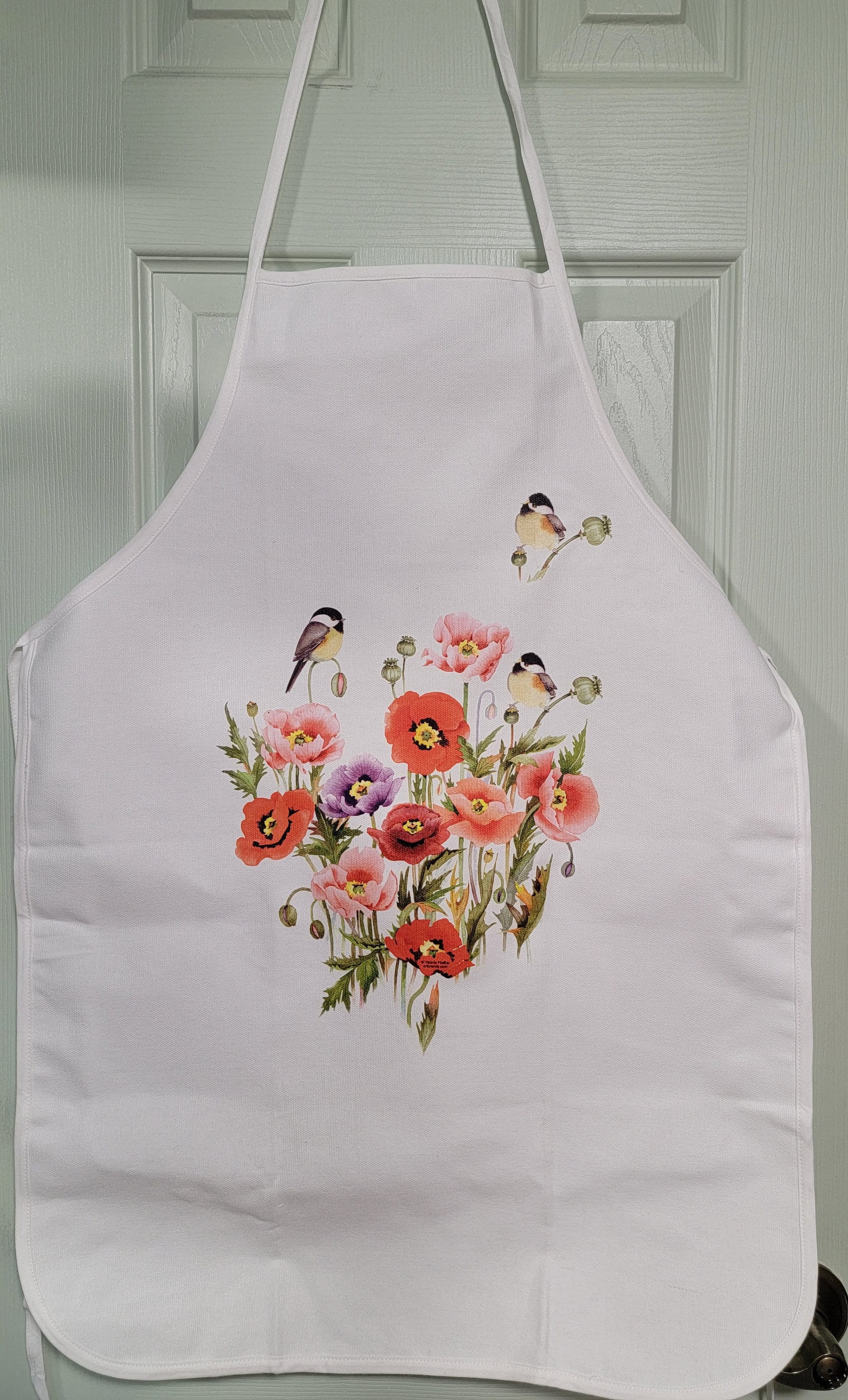 Black Capped Chickadee Birds Red Purple and Pink Poppy Flowers - Etsy