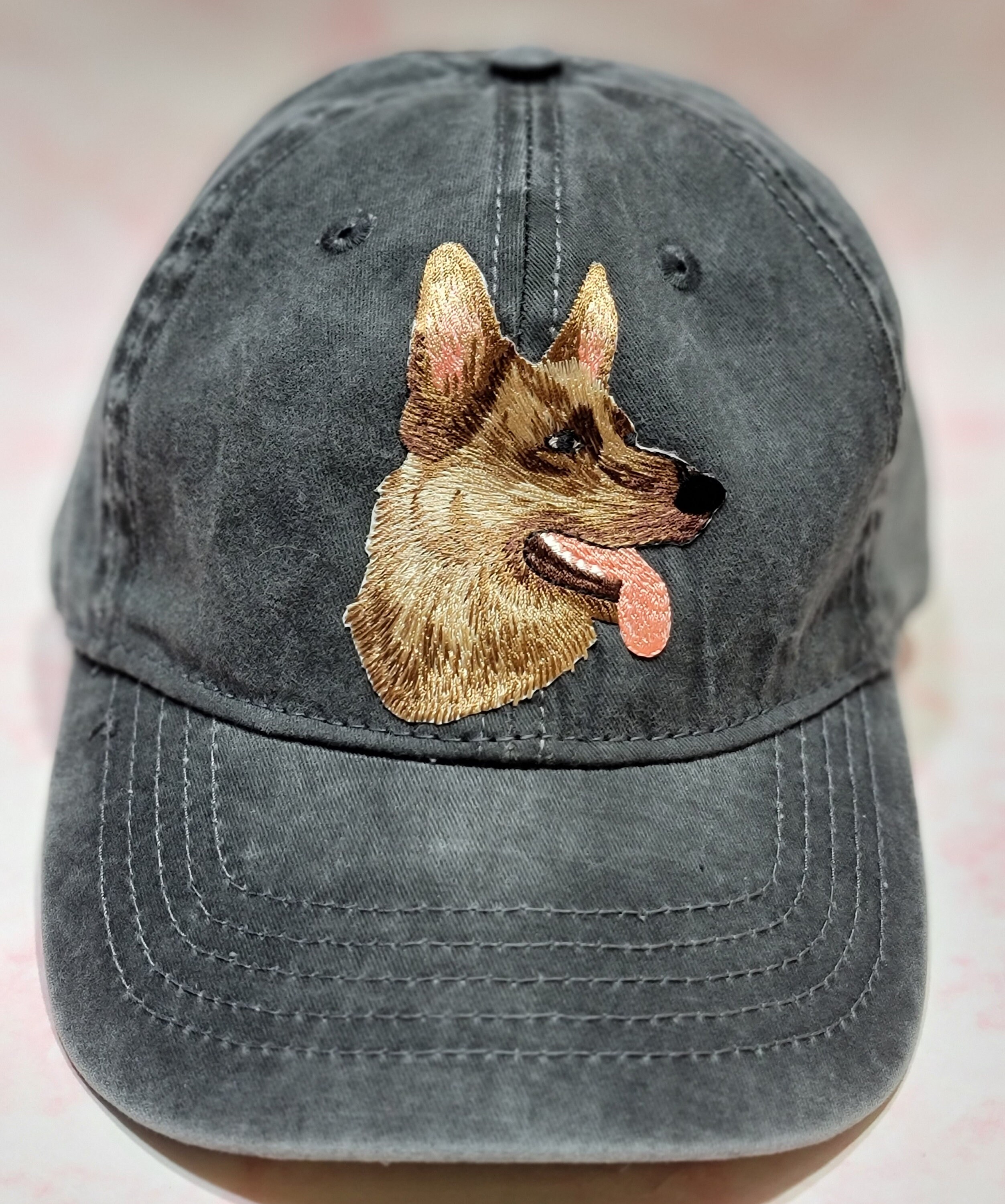 German Shepherd Dog Portrait Embroidered Patch on Black Soot Color ...