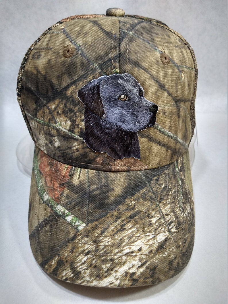 Black Labrador Dog Black Lab Portrait Embroidered Patch on Brown Black ...