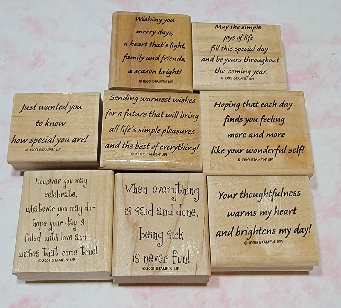 1999 Stampin up Versatile Verses 8 Rubber Stamps Just How - Etsy