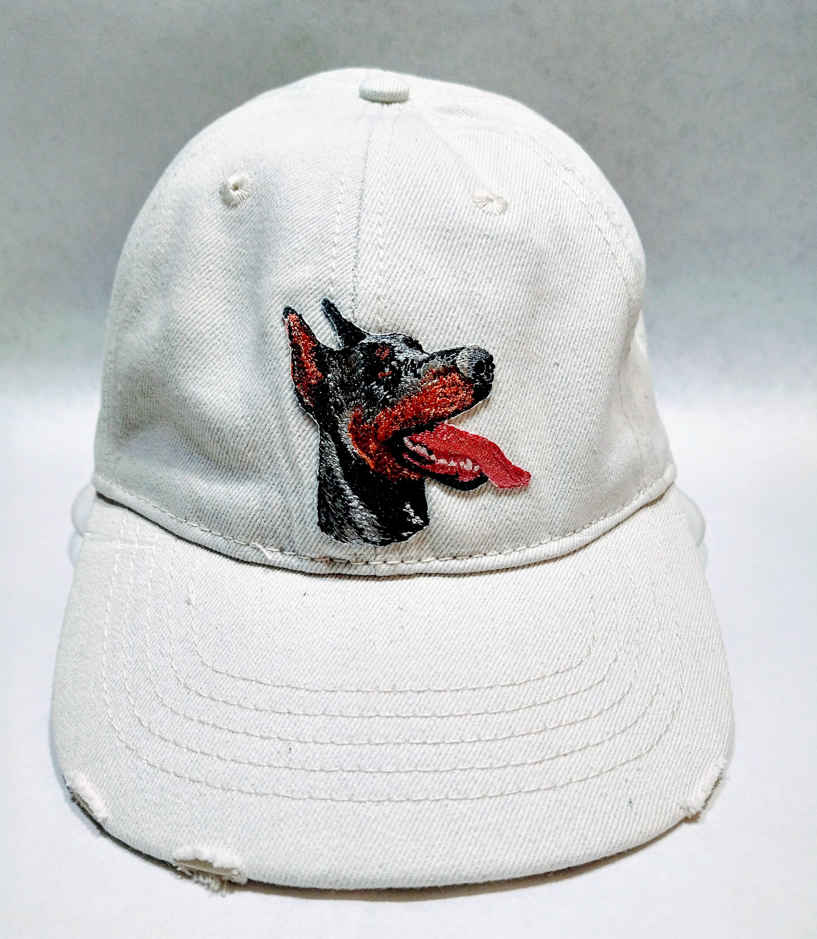 Doberman Pinscher Dog Dobie Portrait Black Tan and Silver Embroidered ...