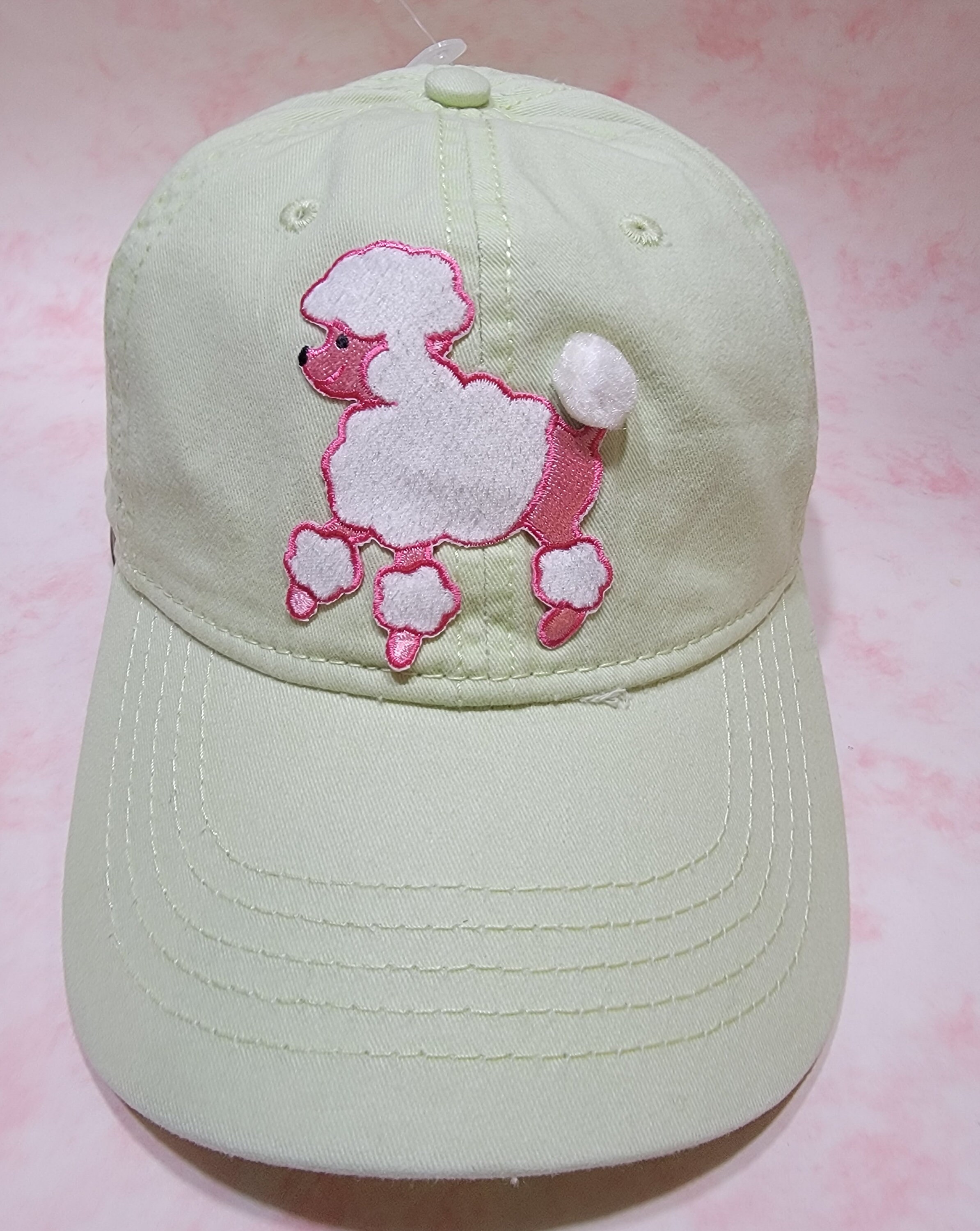 Poodle Dog White Poofy Tail Fancy Pink and White Embroidered Patch on ...