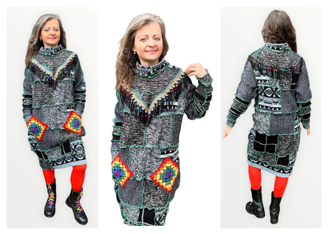 Upcycled Chunky Sweater Dress Upcycled Women's Clothes - Etsy