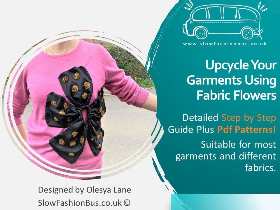 How to Upcycle Your Clothes Using Fabric Flowers Upcycling - Etsy