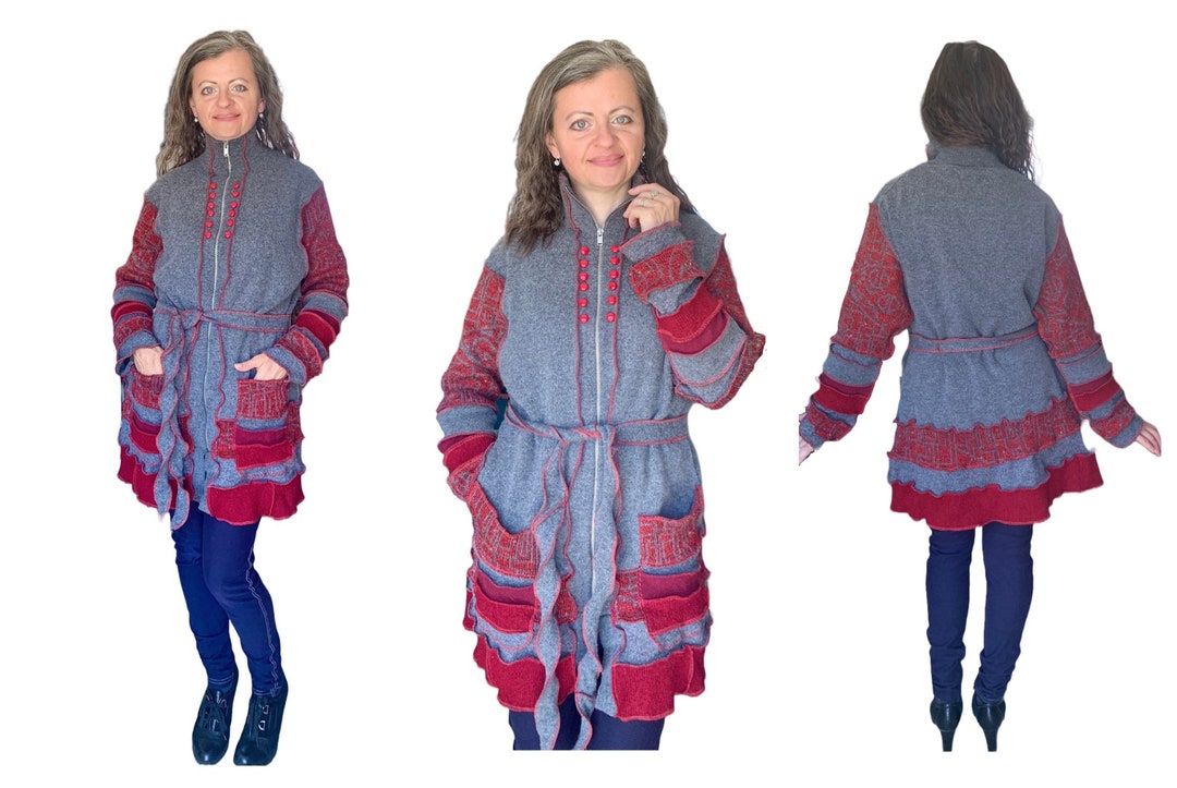 Upcycled Sweaters Fairy Cardigan Coat, Upcycled Women Clothes, Unique ...