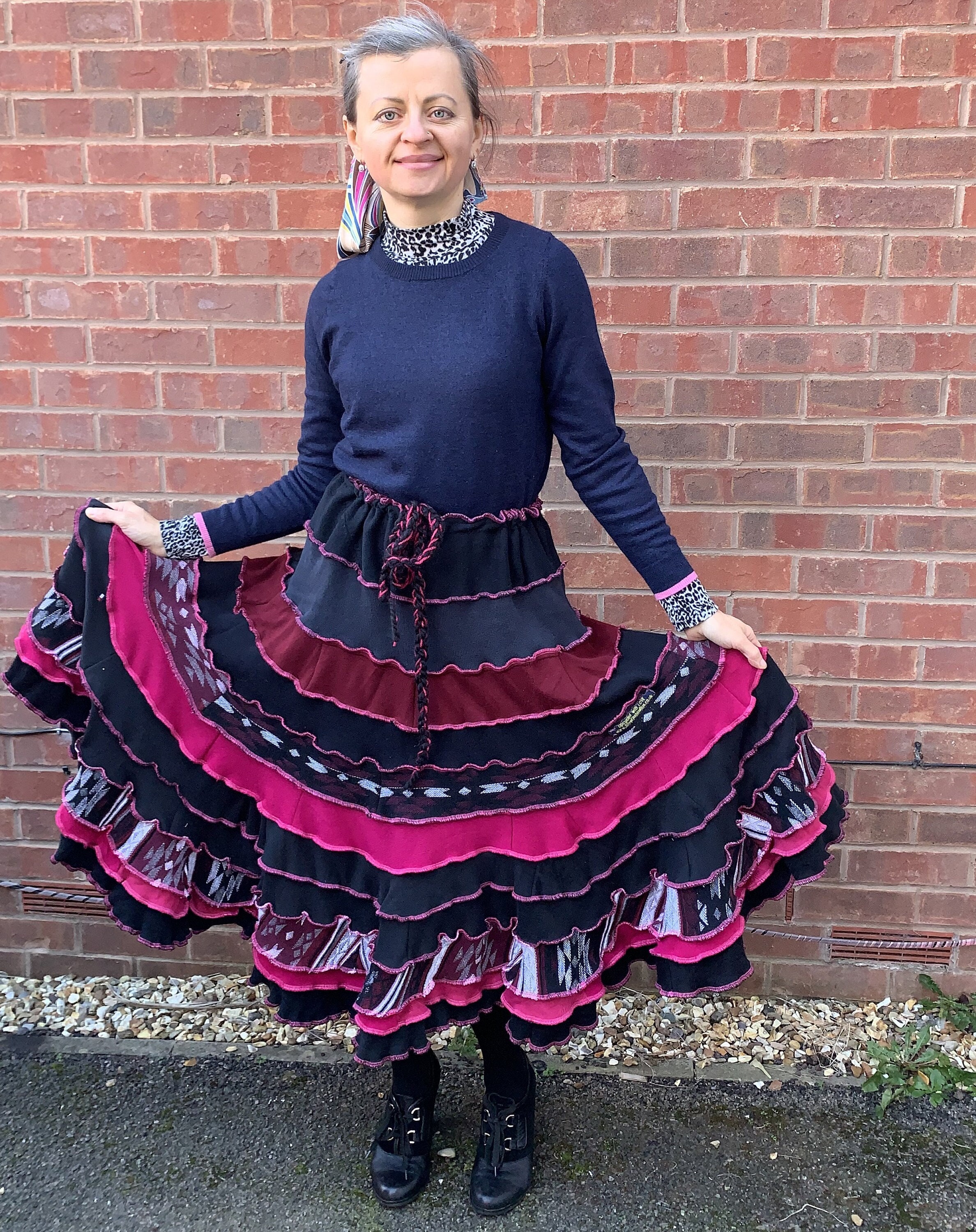 Upcycled Patchwork Maxi Skirt, Upcycled Gipsy Skirt, Recycled Patchwork ...