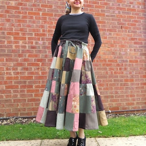 Patchwork Skirt Tutorial E-book, Upcycled Patchwork Skirt Guide, Video and Pattern Guide, T ...