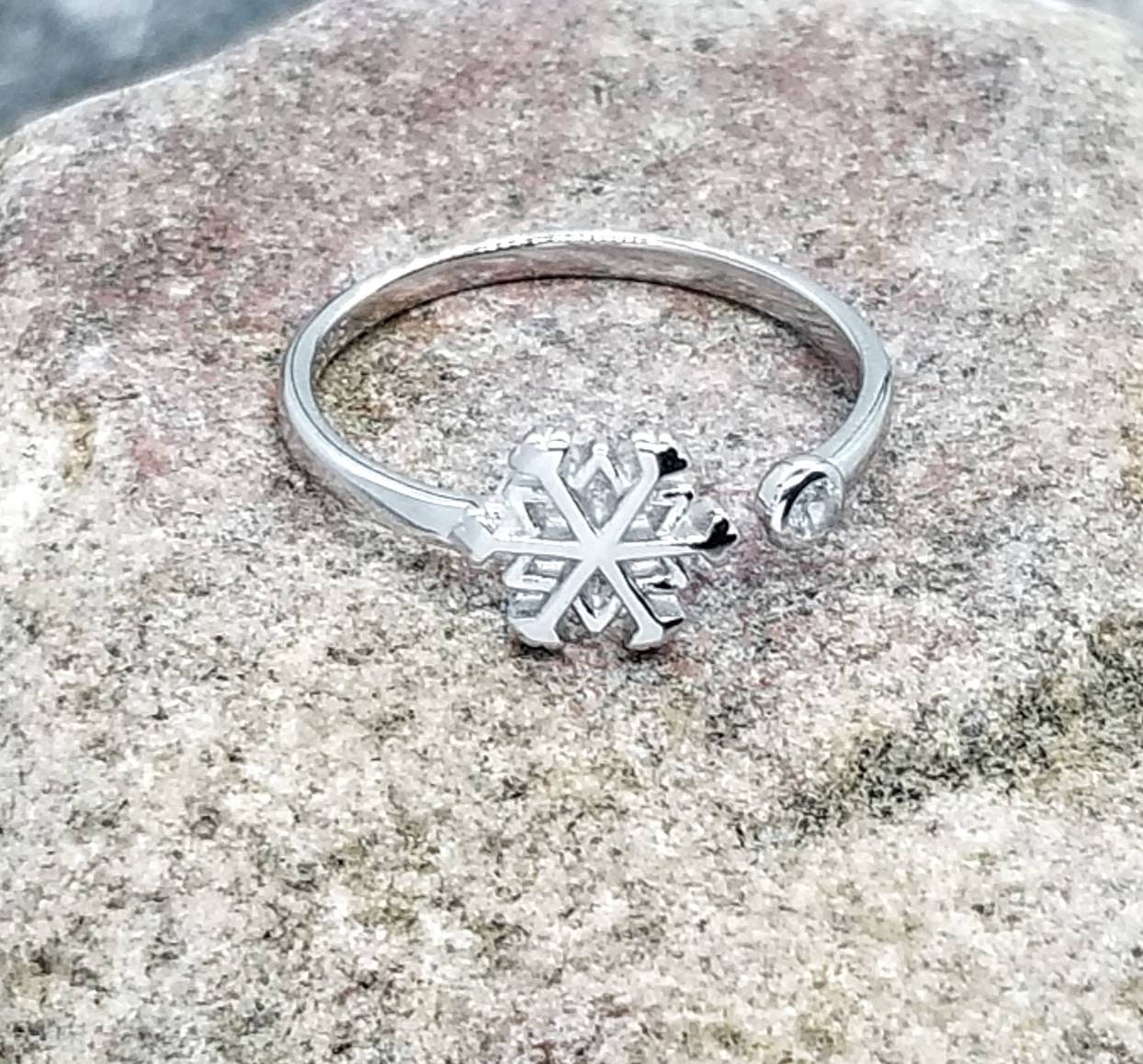 Snowflake Ring Silver Snowflake Open Ring Snowflake Jewelry | Etsy
