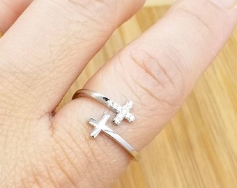 Double Cross Ring | Etsy