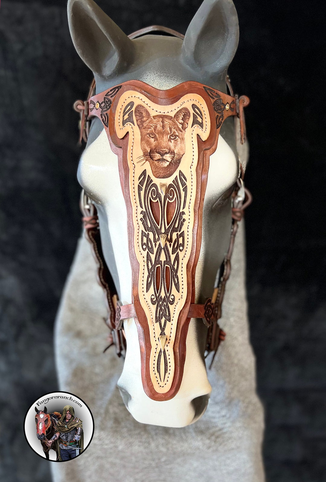 Thorondor's Crown Custom Cougar Design Bridle/chamfron - Etsy